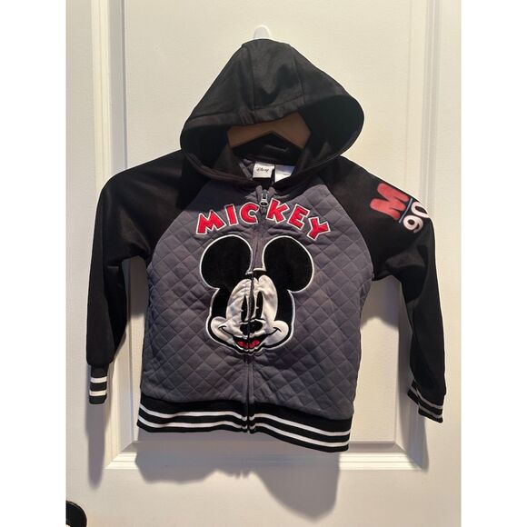Disney | Jackets & Coats | Disney Mickey Mouse Blackgrey Varsity Jacket ...